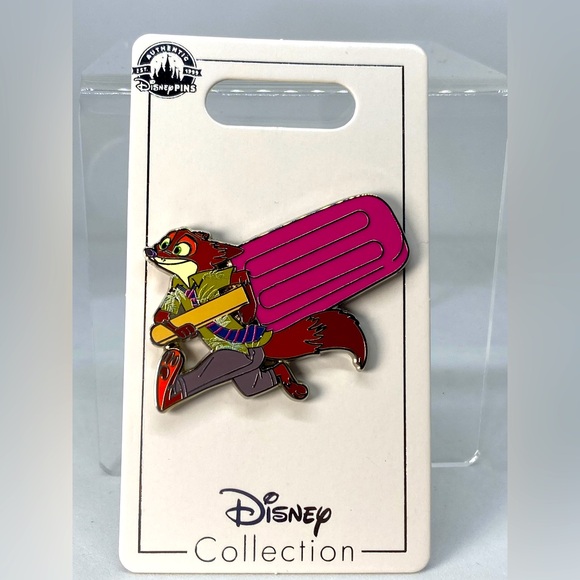 Disney | Jewelry | Disney Parks Zootopia Pin Nick Wilde Running Holding ...